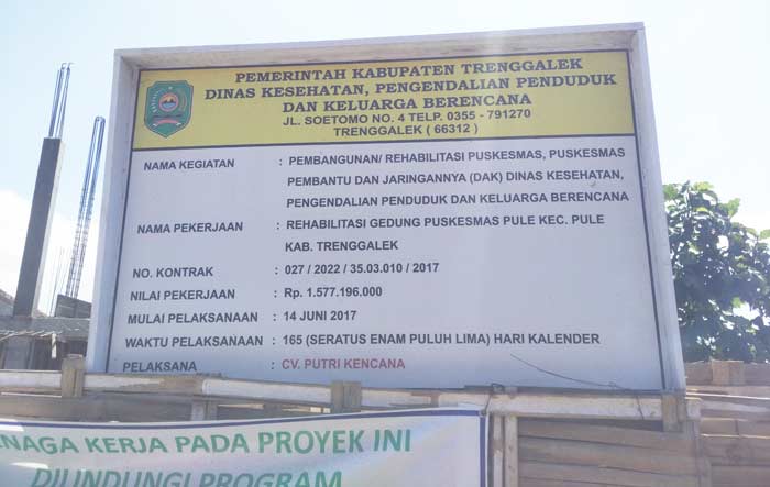 Teledor, 2 Konsultan Proyek Pembangunan Puskesmas Pule Terancam Blacklist | BANGSAONLINE.com ...